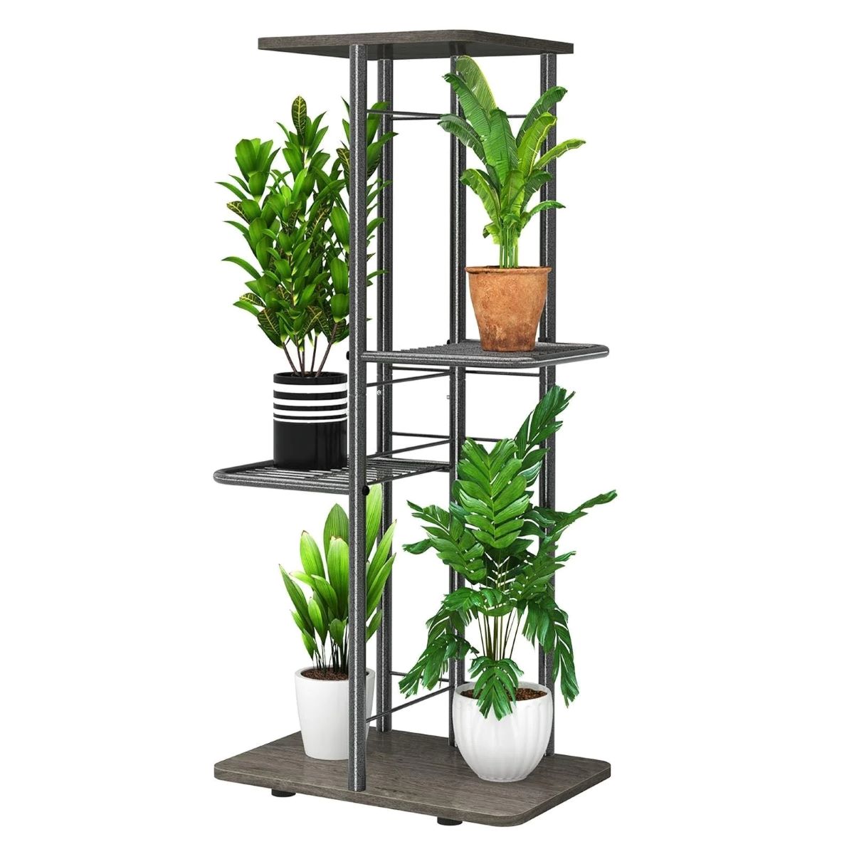 Heavy-Duty 4-Tier Plant Stand for Indoor and Outdoor Use, Waterproof D ...